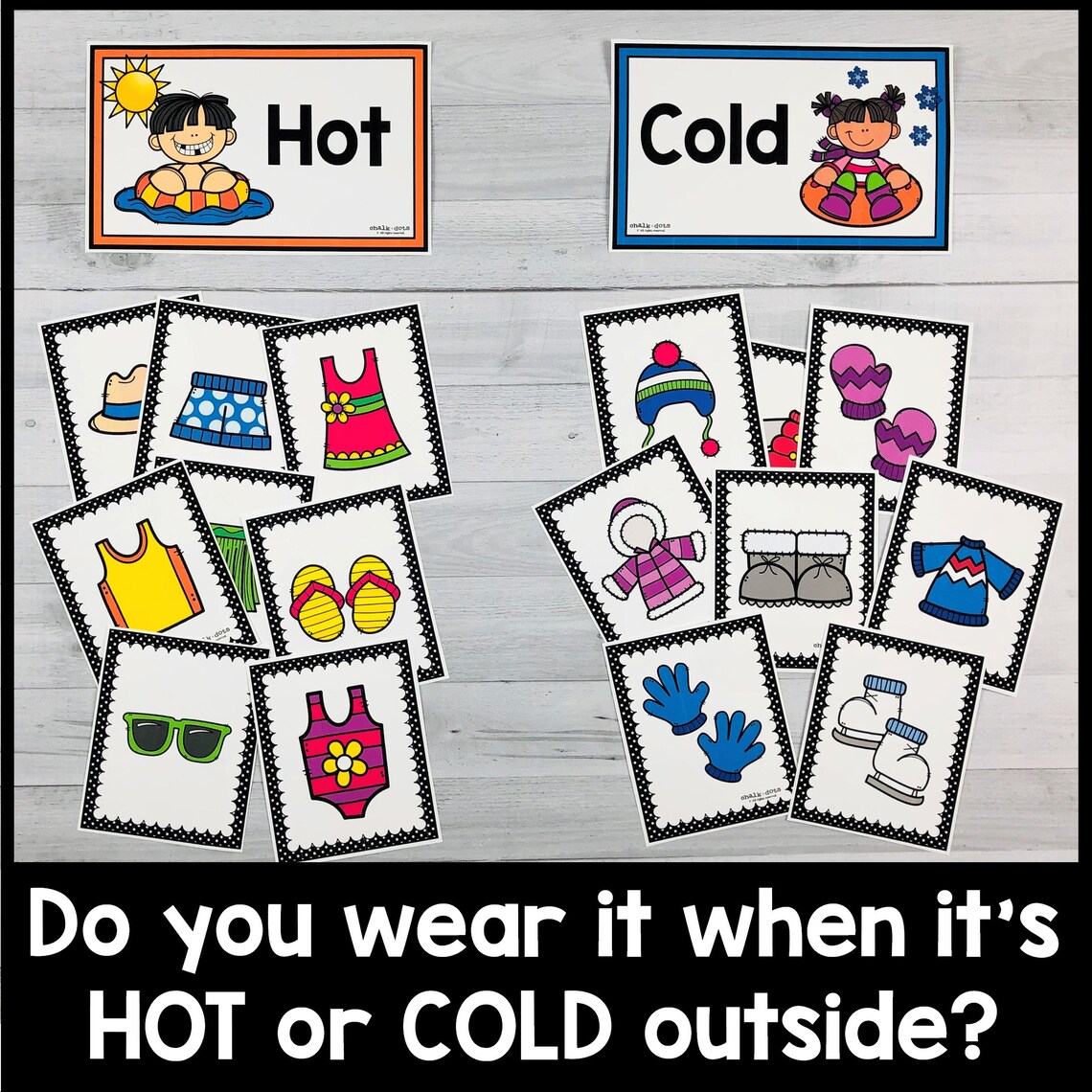 Hot and Cold Sorting Clothing Sort Preschool Prek - Etsy