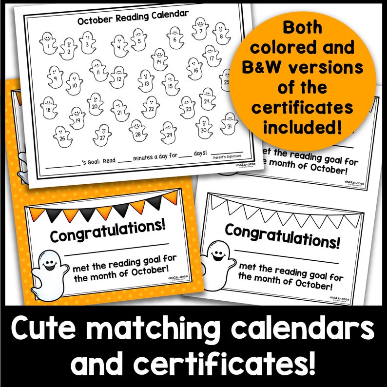 Monthly Reading Log Calendars and Certificates, Reading Trackers for ...