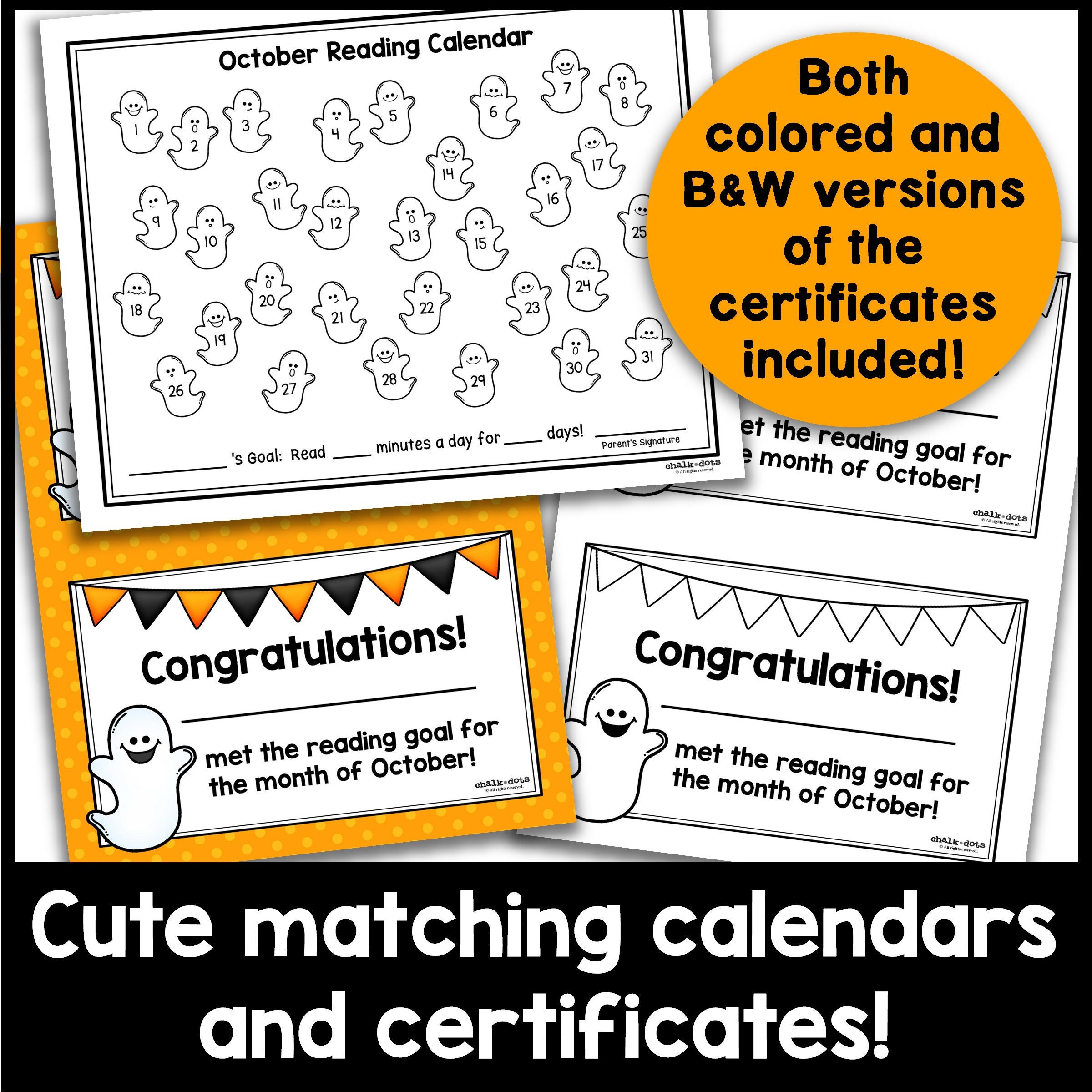 Monthly Reading Log Calendars and Certificates, Reading Trackers for ...