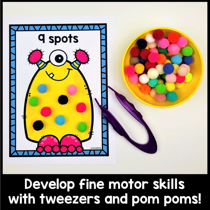 Monster Counting Mats, Number Mats, Play Dough Mats, Numbers, Counting ...