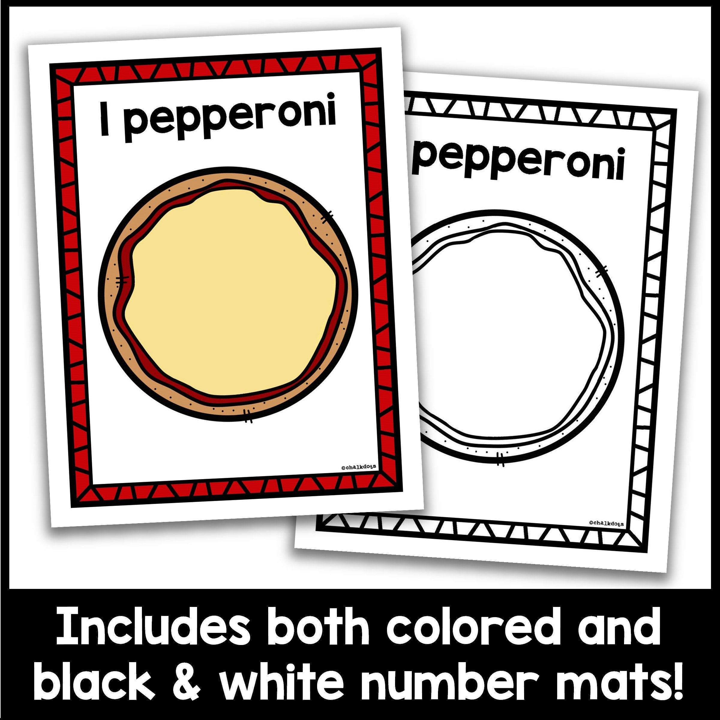 Pizza Counting Mats, Number Mats, Play Dough Mats, Numbers 1-10 ...