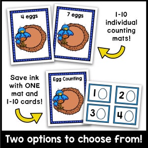 Egg Counting Mats, Number Mats, Play Dough Mats, Numbers 1-10, Counting ...