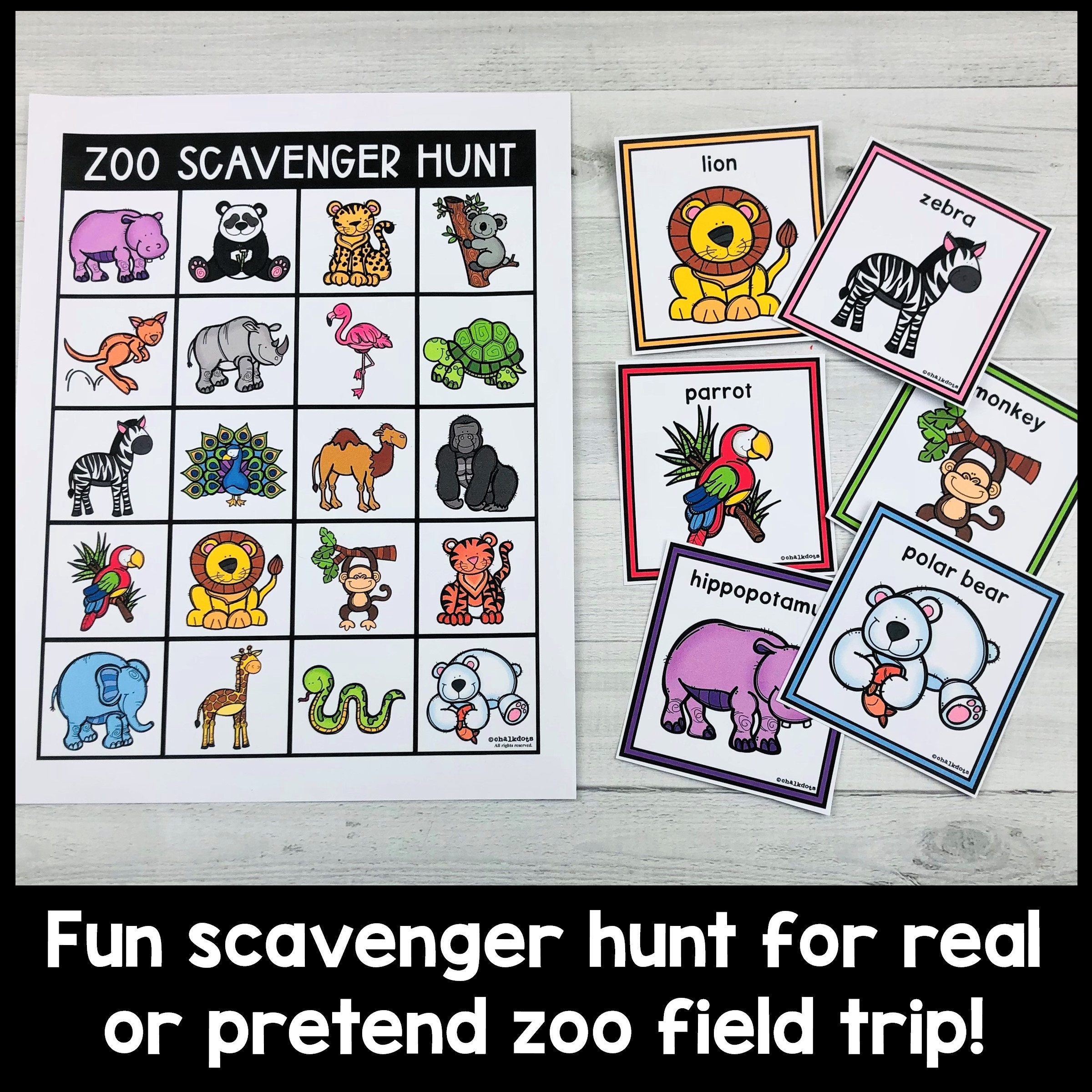 Zoo Scavenger Hunt, Zoo Field Trip Activities, Zoo Animal Cards, Zoo ...