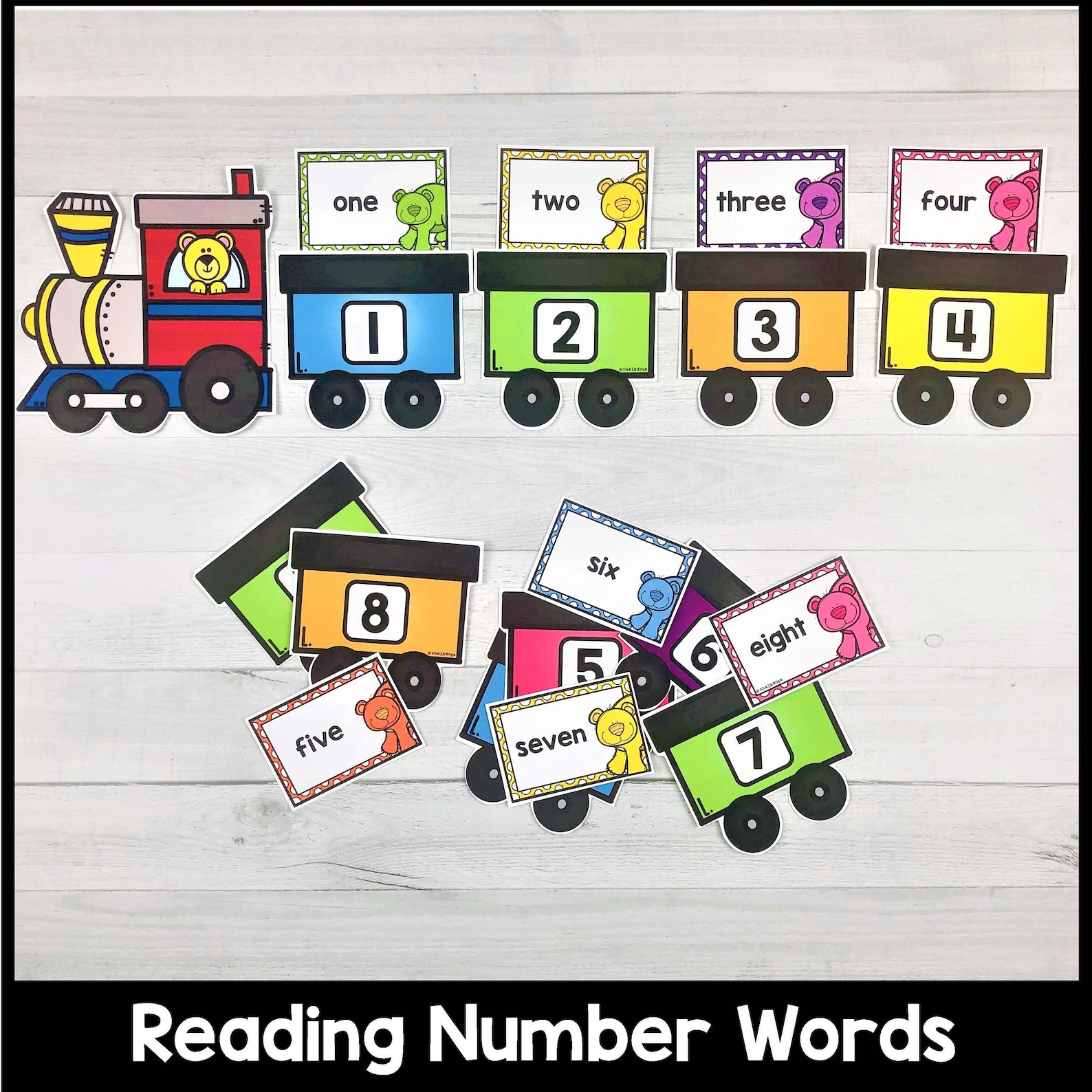 Number Train Number Activities Counting Number Recognition | Etsy