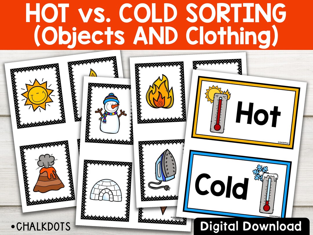Hot and Cold Sorting Clothing Sort Preschool Prek - Etsy