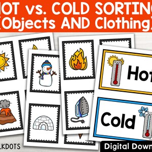 Hot and Cold Sorting Clothing Sort Preschool Prek - Etsy