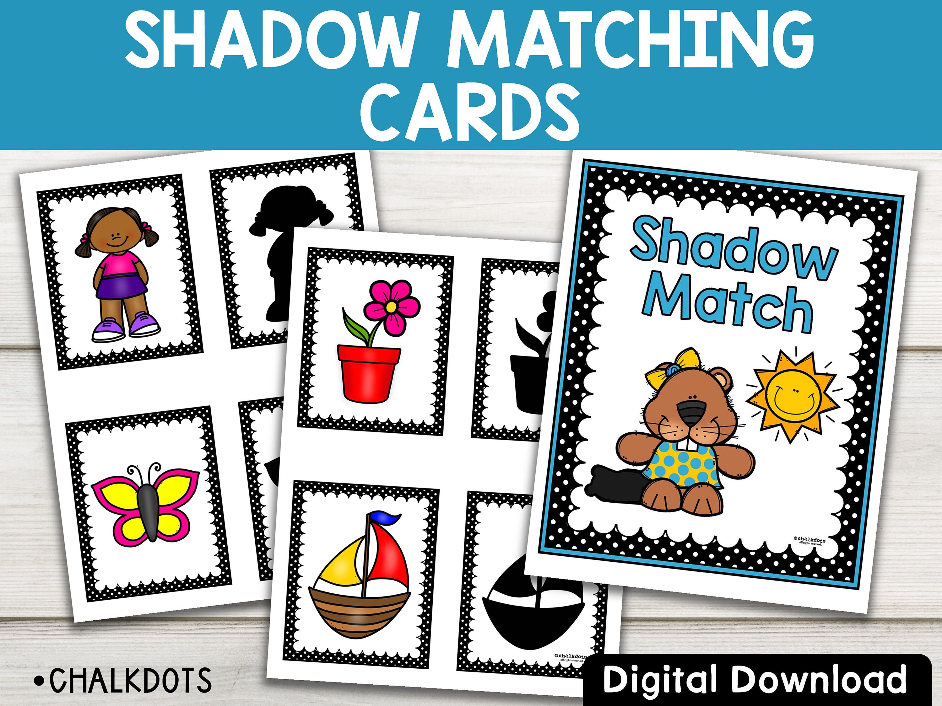 Shadow Matching Activity Groundhog Day Light and Shadow - Etsy