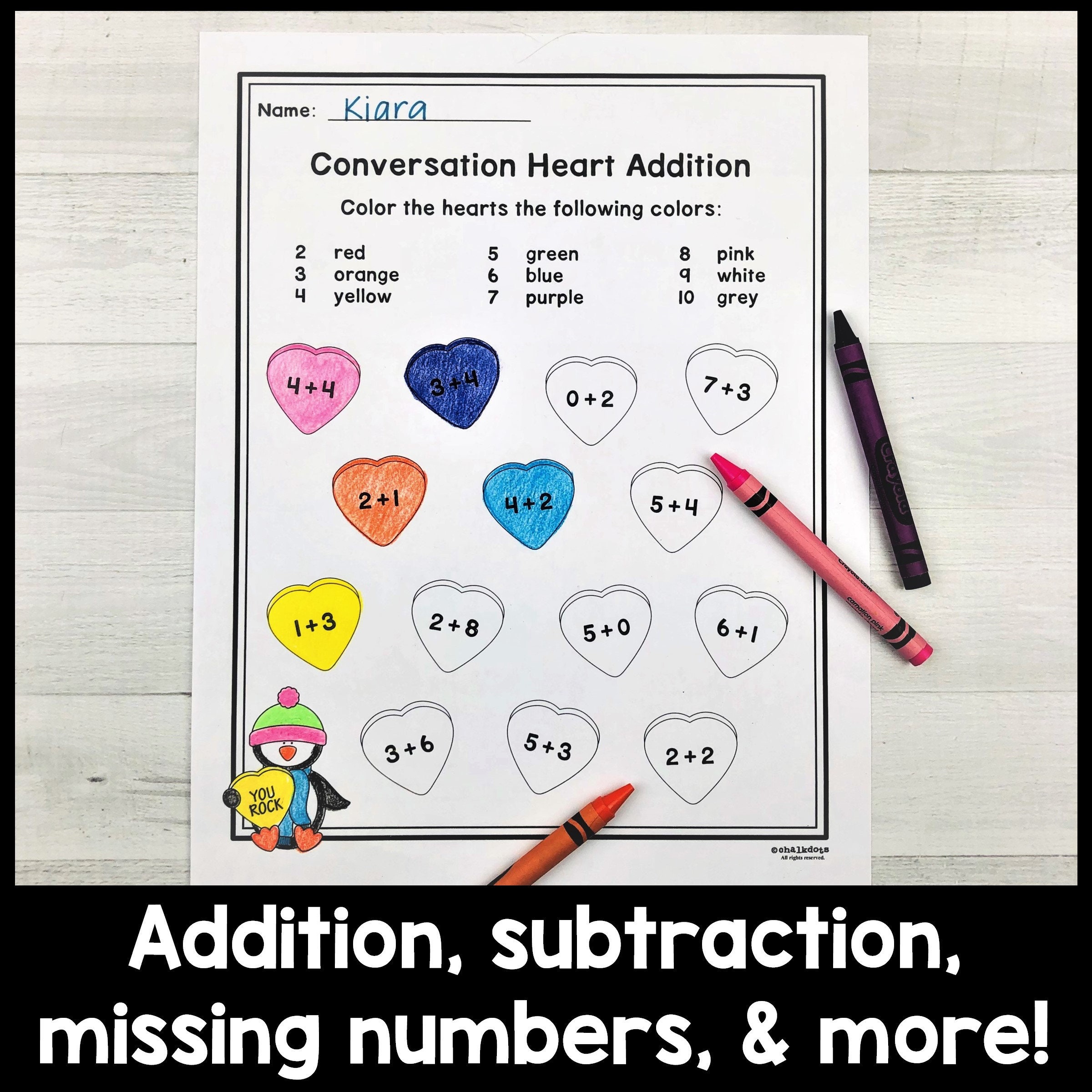 Valentine's Day Candy Heart Math Activities, Conversation Heart ...