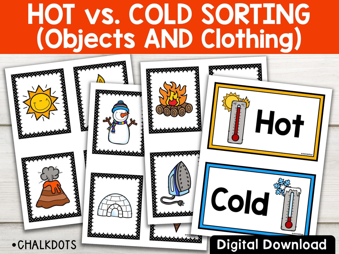 Hot and Cold Sorting Clothing Sort Preschool Prek - Etsy