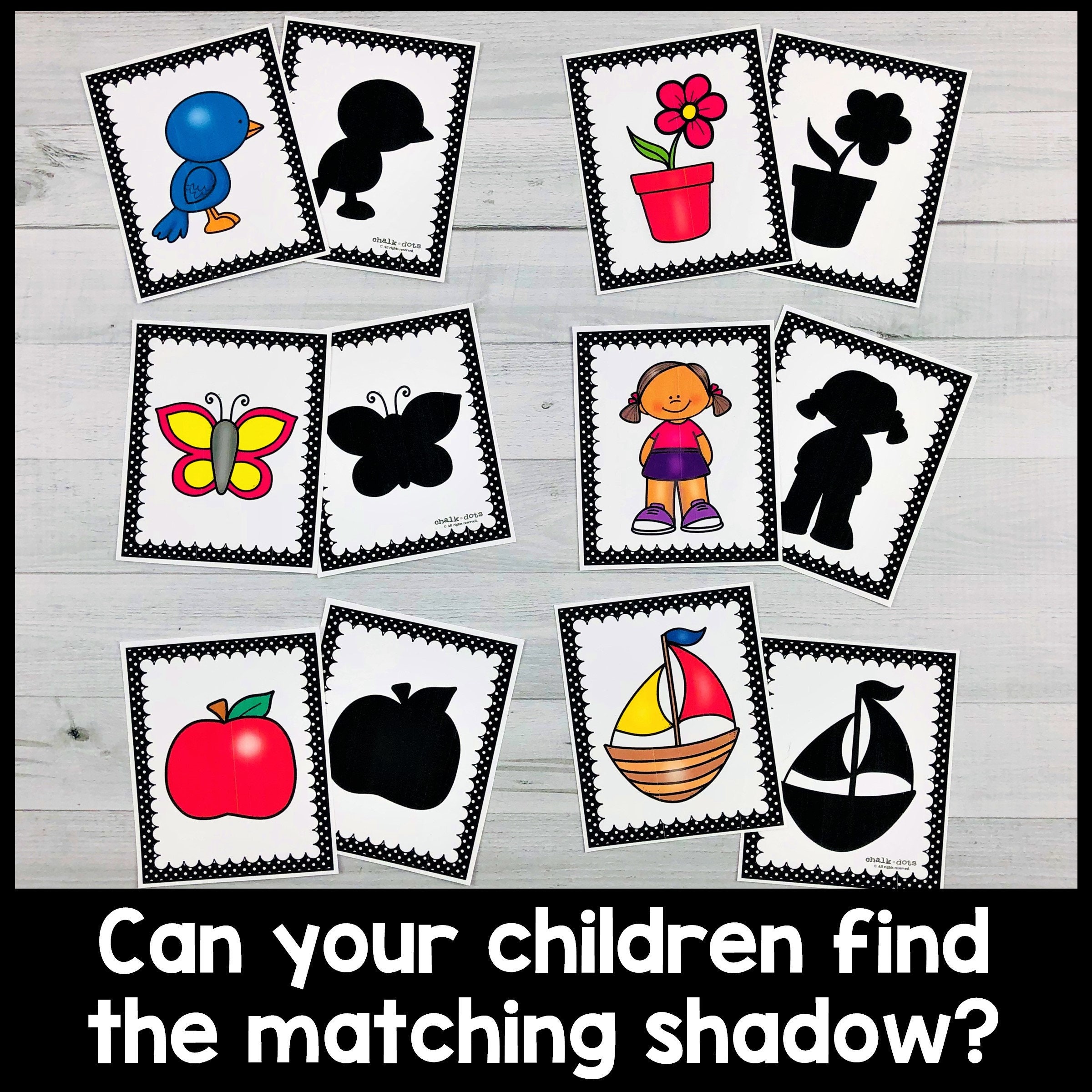 Shadow Matching Activity, Groundhog Day, Light and Shadow Unit ...