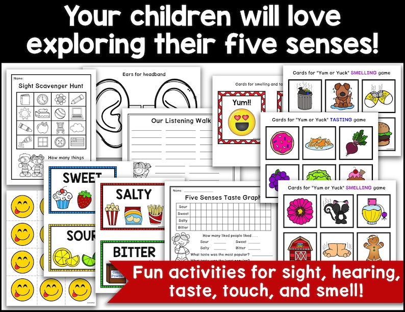 Five Senses Activities, Five Senses Unit, Preschool, Prek, Kindergarten ...