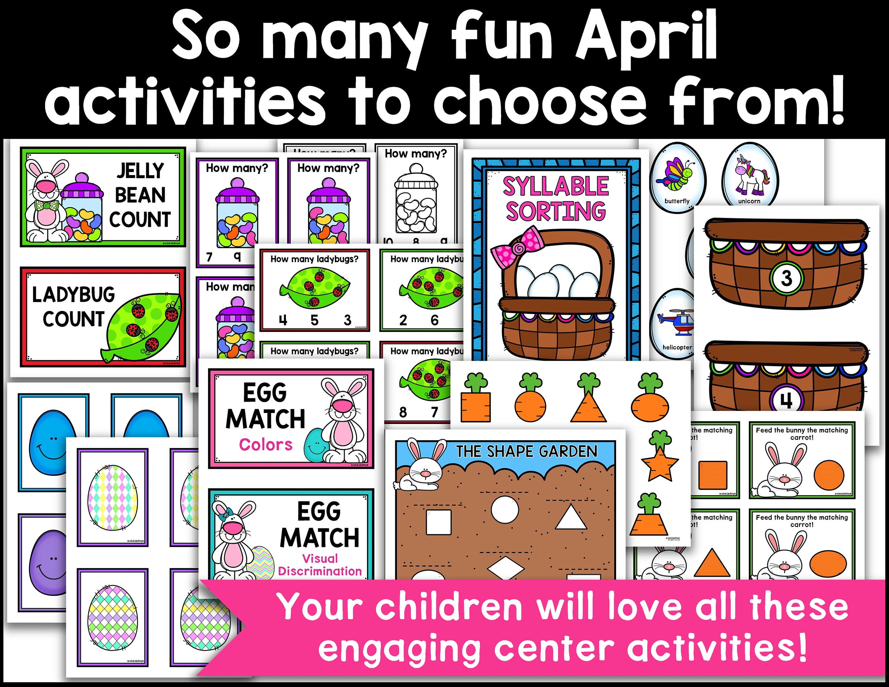 April Center Activities, Easter and Spring Printables, Math and ...