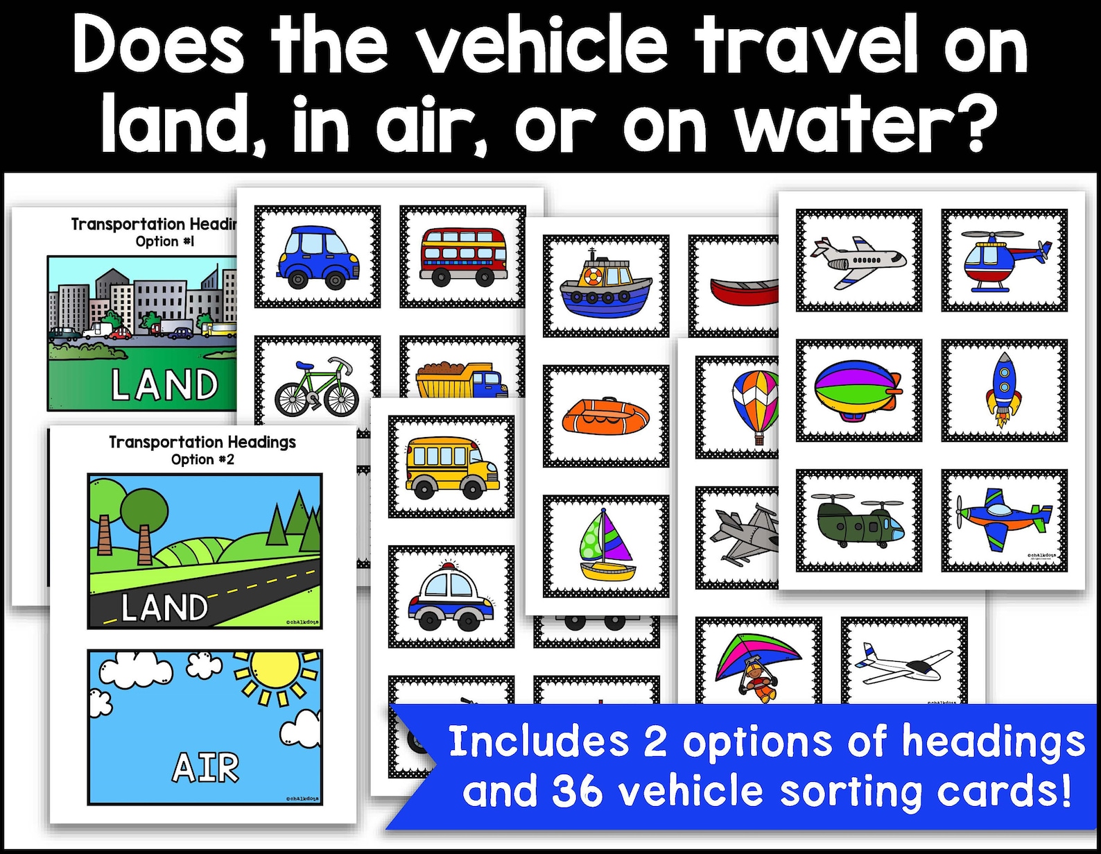 Transportation Sort, Vehicle Sort, Transportation Sorting Cards ...