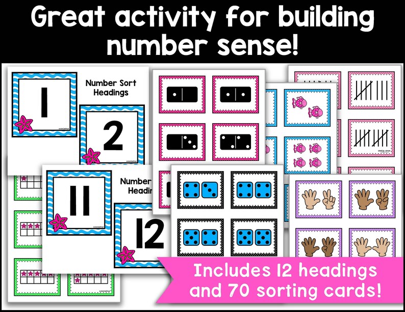 Number Sort, Number Sense, Counting, Subitizing, Flashcards, Math ...
