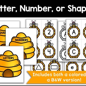Letters, Numbers, and Shapes Sort, Sorting Activity, Letter Cards ...