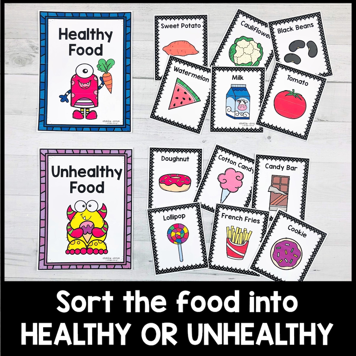Food Group Sorting, Healthy Vs. Unhealthy Food Sorting, Nutrition ...
