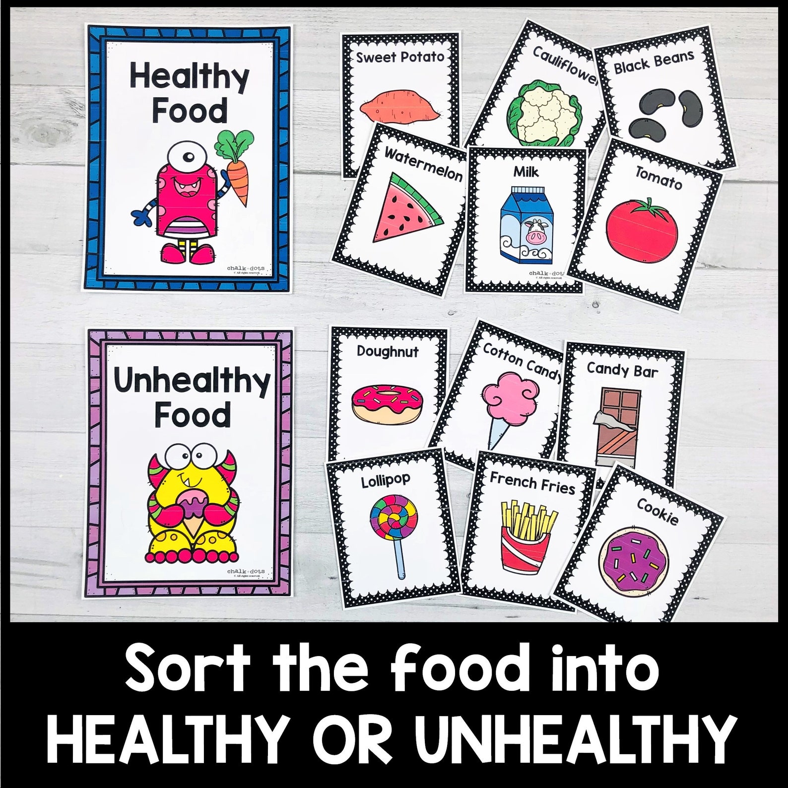Food Group Sorting Healthy Vs. Unhealthy Food Sorting - Etsy