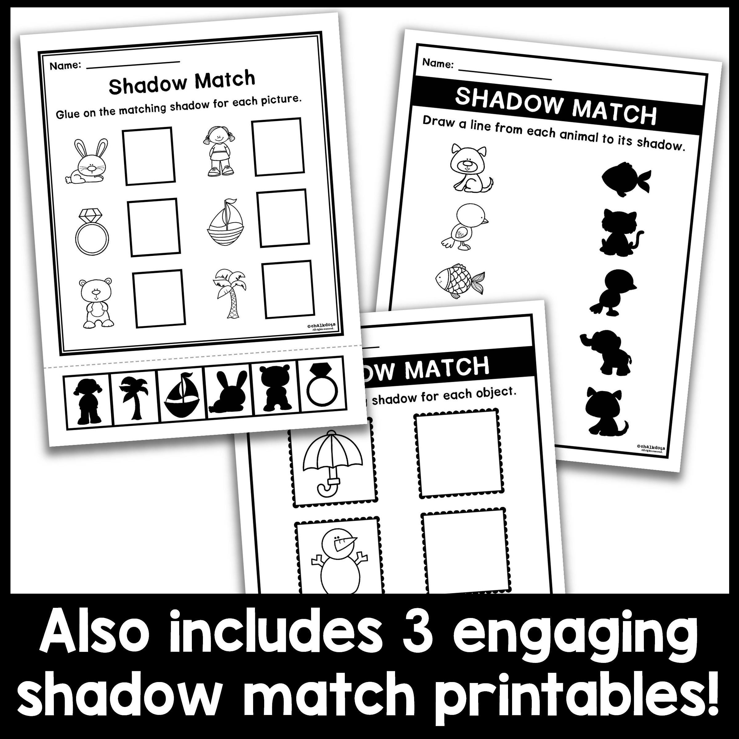 Shadow Matching Activity, Groundhog Day, Light and Shadow Unit ...