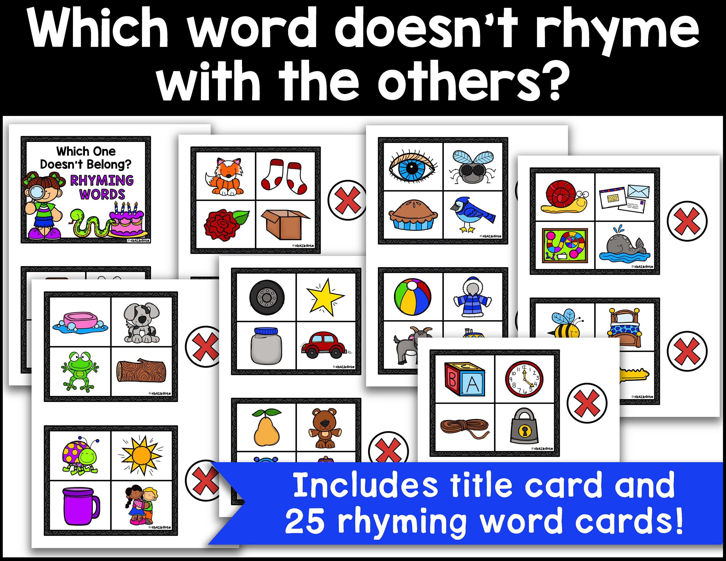 Rhyming Words, Rhyming Words Activity, Which Rhyming Word Doesn't ...