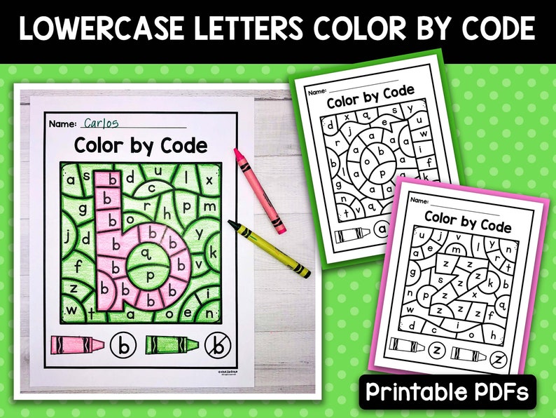 Lowercase Letter Recognition Color by Code Lowercase | Etsy
