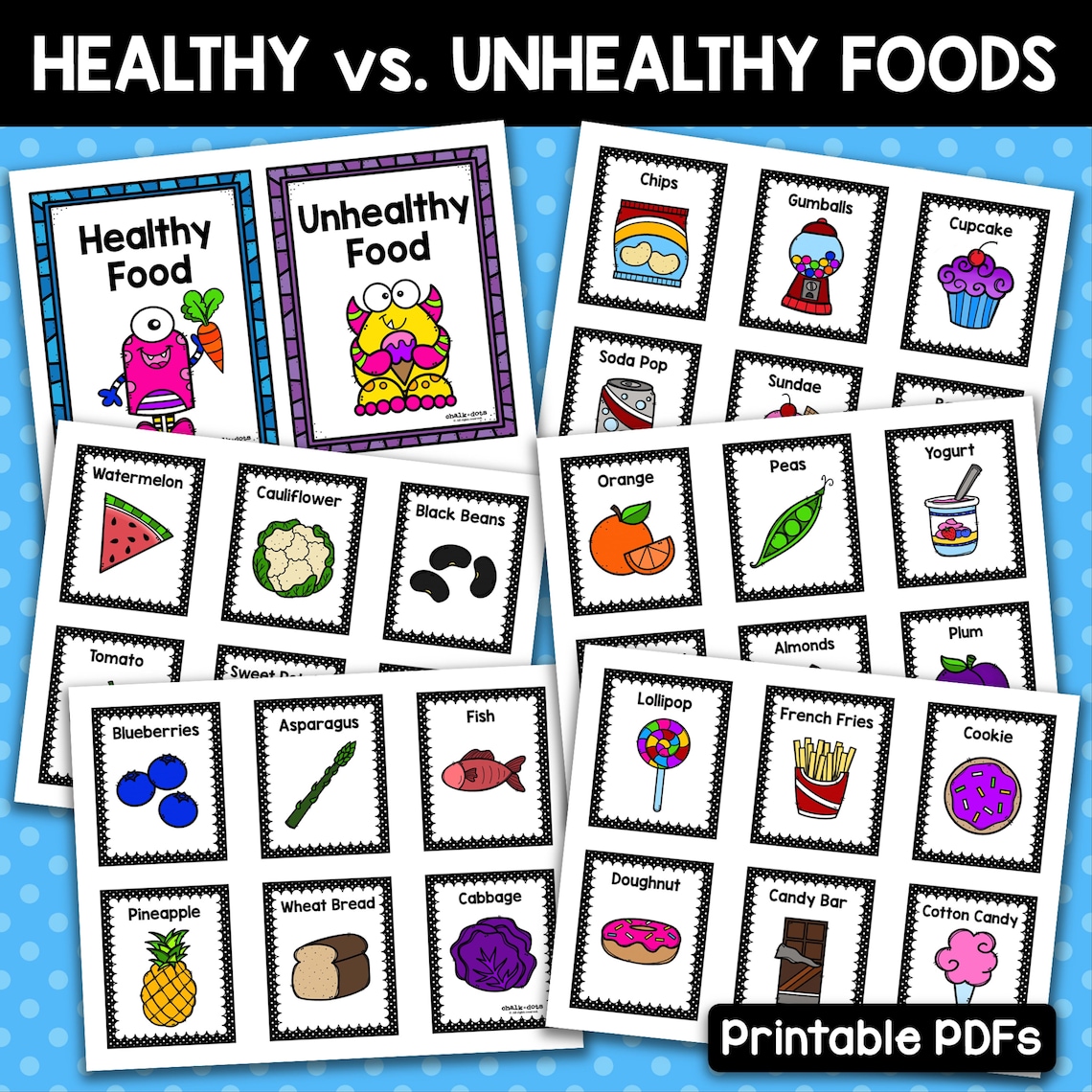 Food Group Sorting Healthy Vs. Unhealthy Food Sorting - Etsy