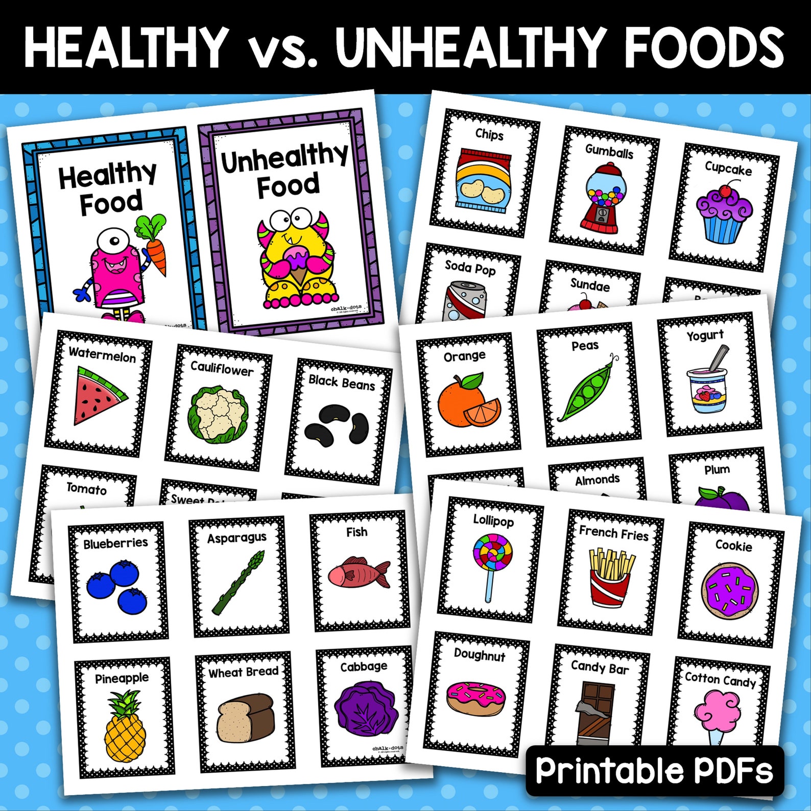 Food Group Sorting Healthy Vs. Unhealthy Food Sorting - Etsy