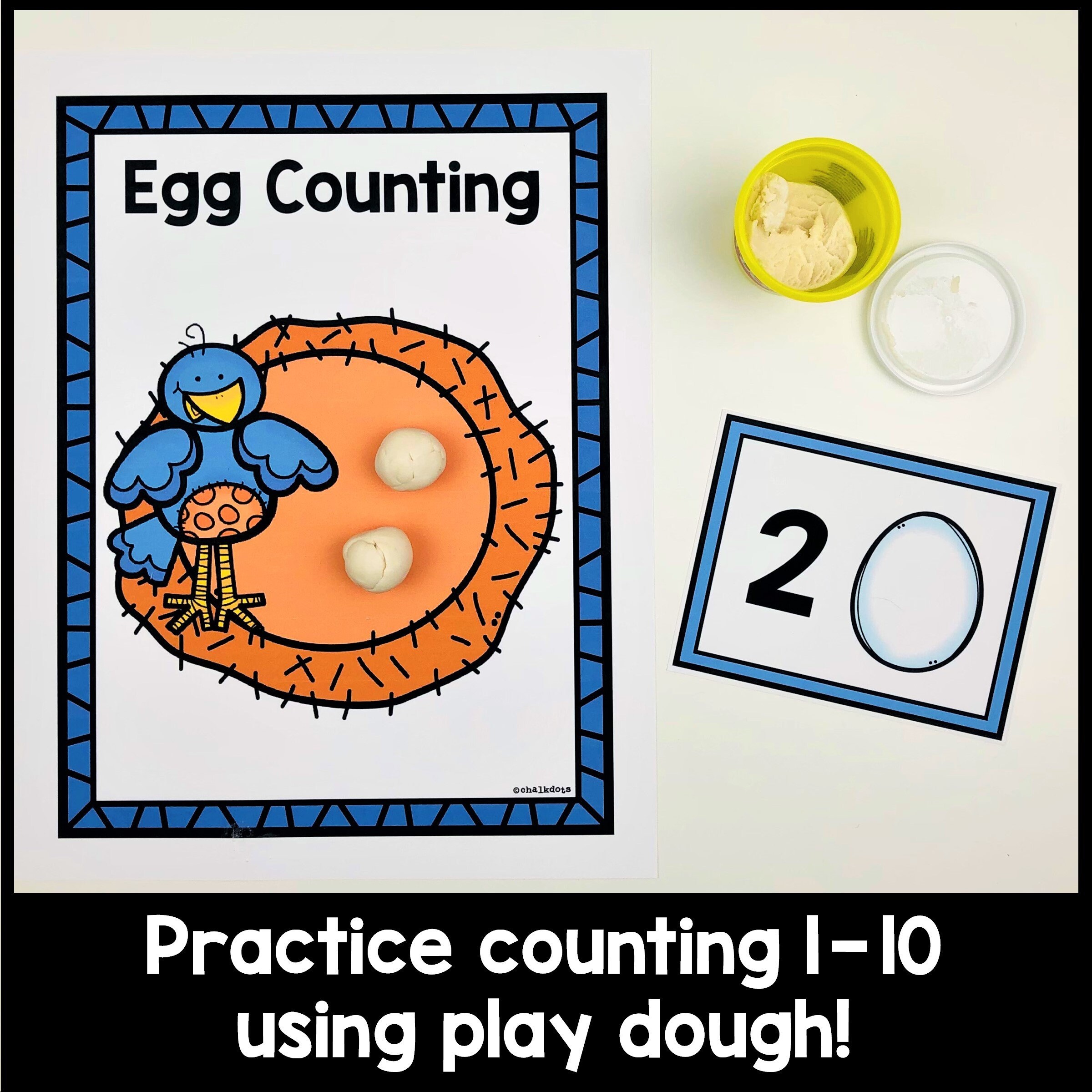 Egg Counting Mats, Number Mats, Play Dough Mats, Numbers 1-10, Counting ...