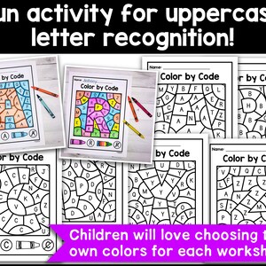 Uppercase Letter Recognition, Color by Code, Uppercase Letters ...