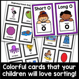 Vowel Sorting Activity, Beginning Sounds, Short and Long Vowel Sounds ...