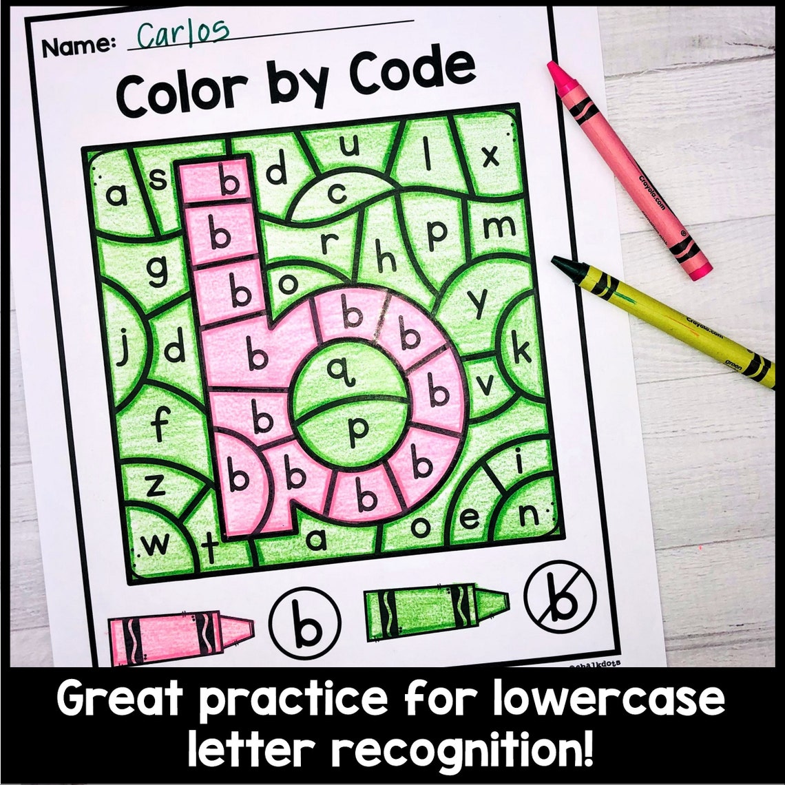Lowercase Letter Recognition Color by Code Lowercase | Etsy