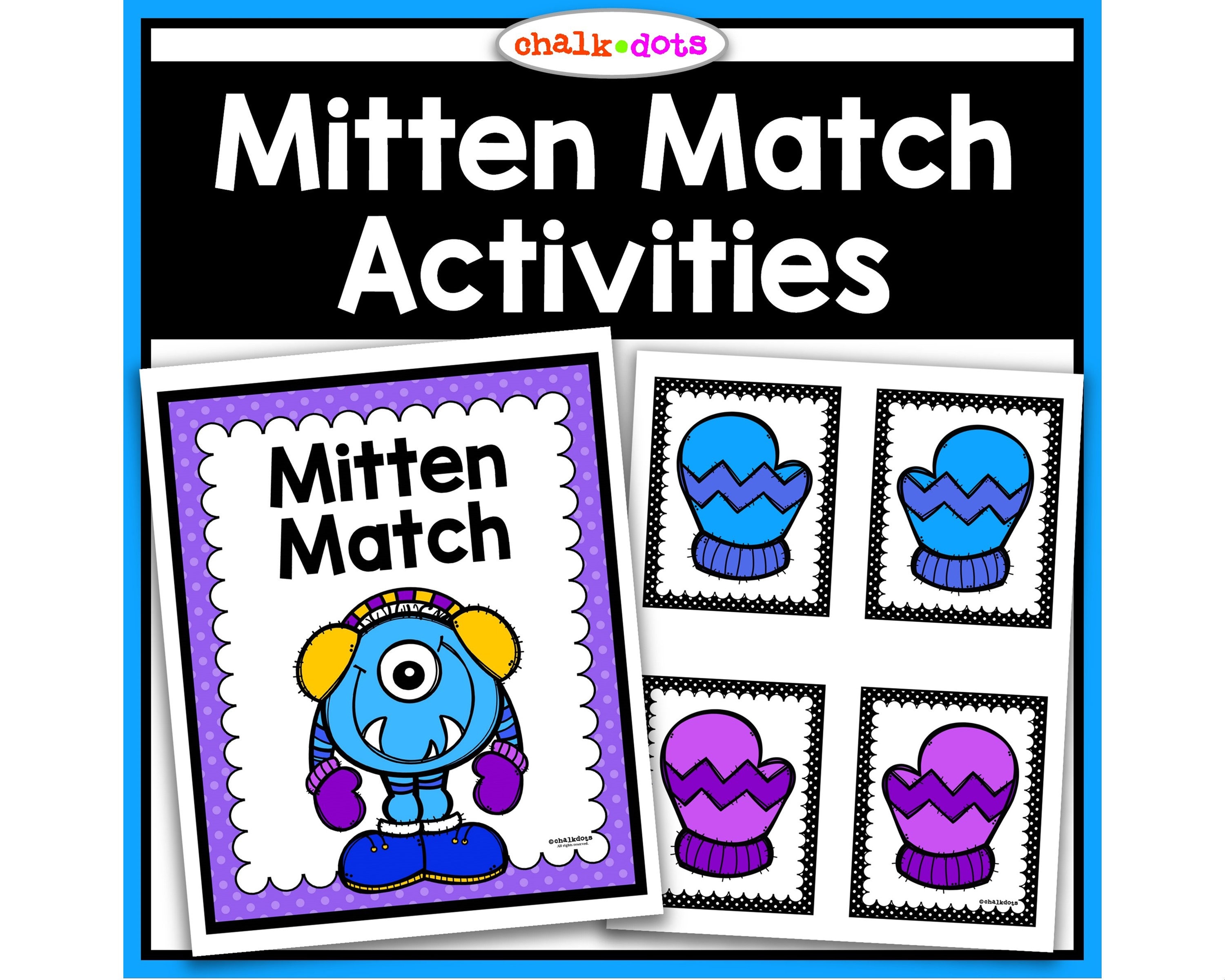 Mitten Match Cards, Mitten Matching Game, Memory Match, Preschool ...