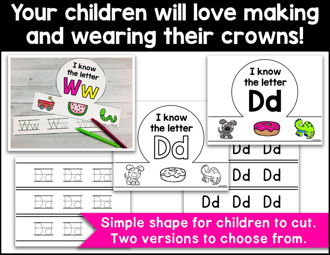 Alphabet Crowns, Alphabet Headbands, Beginning Sounds, Letters ...