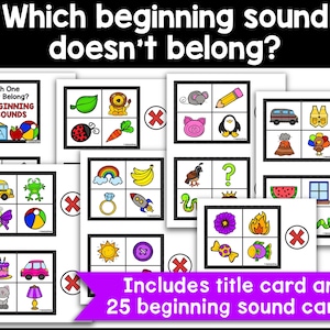 Beginning Sounds, Which Beginning Sound Doesn't Belong, Beginning Sound ...
