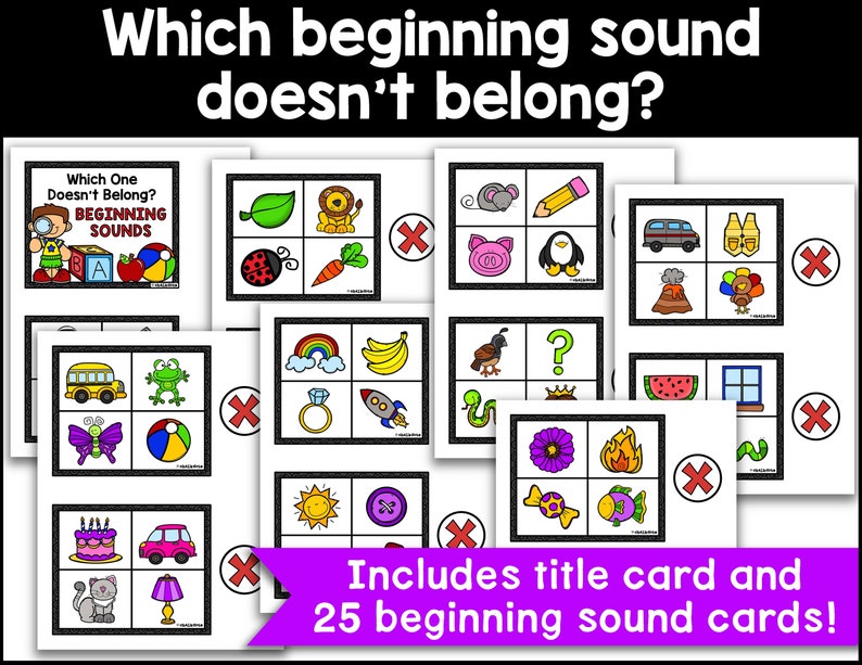 Beginning Sounds, Which Beginning Sound Doesn't Belong, Beginning Sound ...
