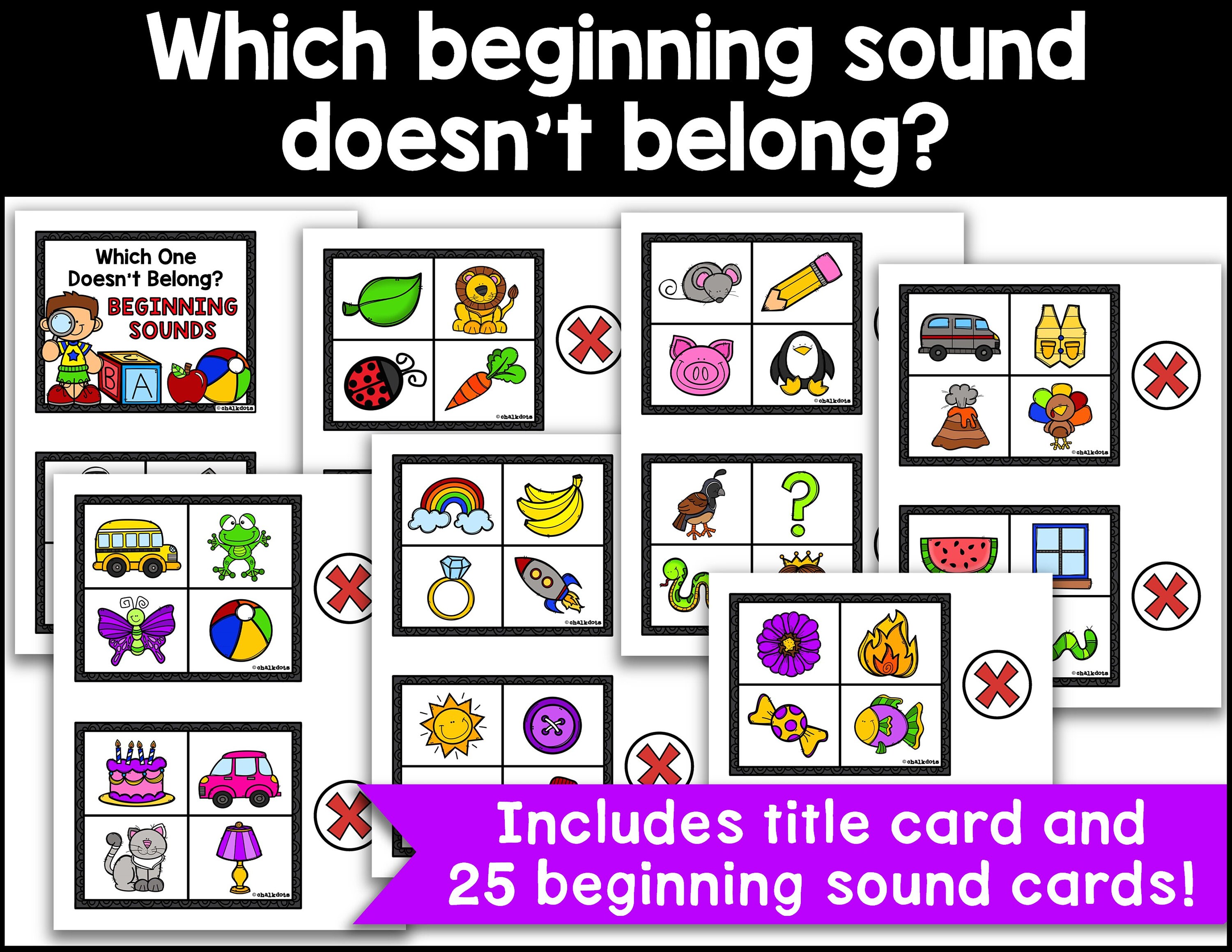 Beginning Sounds, Which Beginning Sound Doesn't Belong, Beginning Sound ...