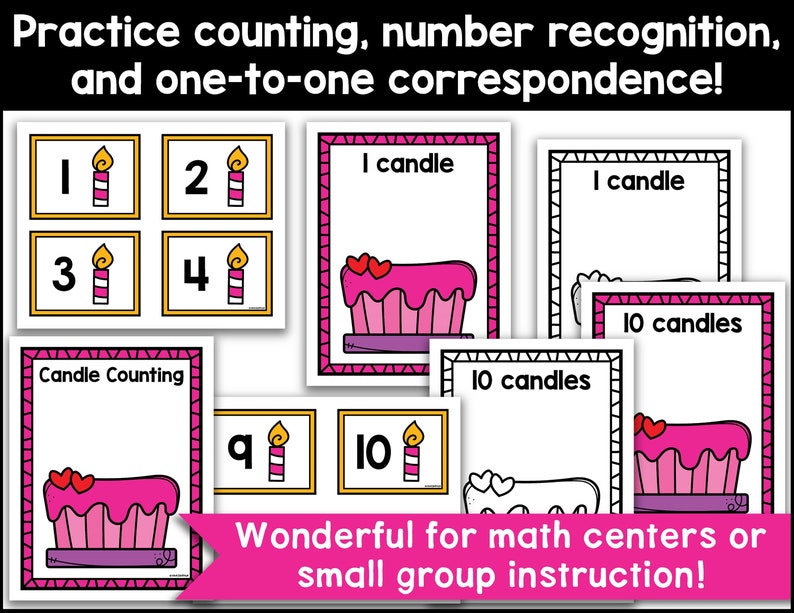 Candle Counting Mats, Number Mats, Play Dough Mats, Numbers 1-10 ...