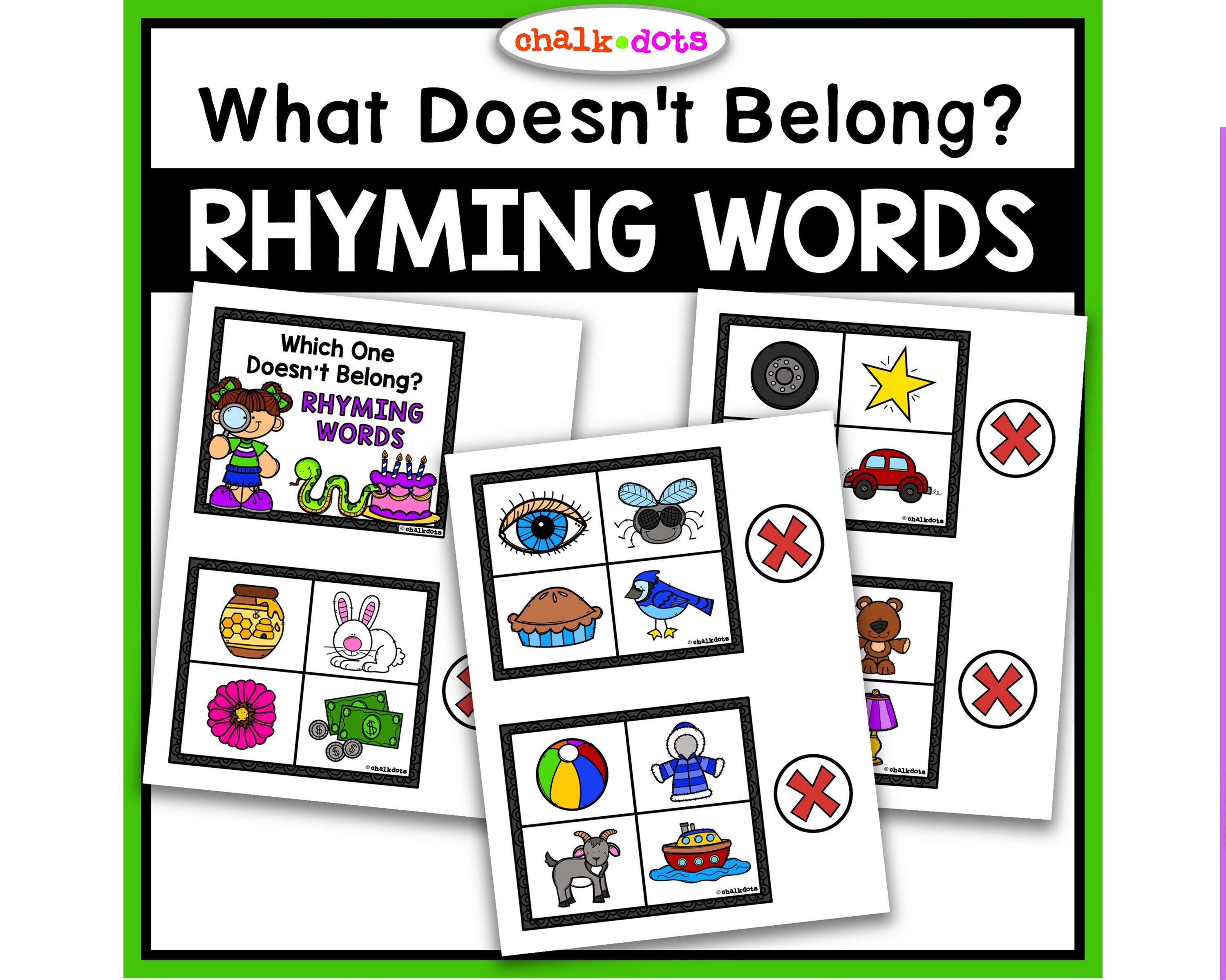 Rhyming Words, Rhyming Words Activity, Which Rhyming Word Doesn't ...