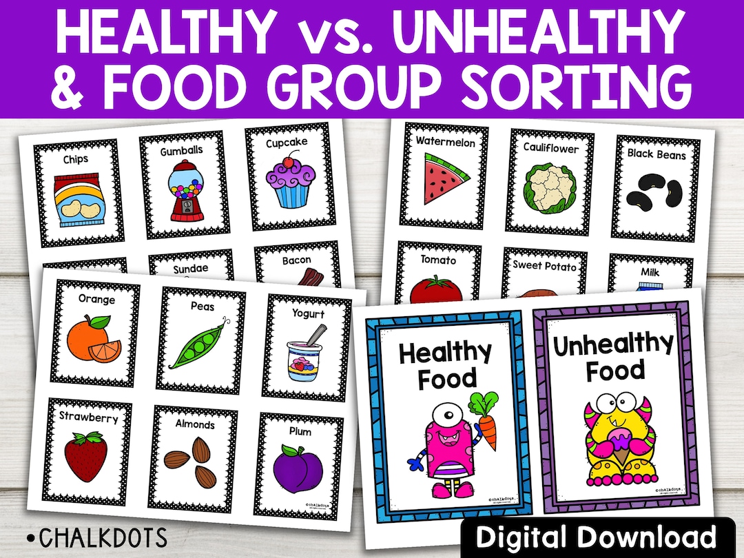 Food Group Sorting Healthy Vs. Unhealthy Food Sorting - Etsy