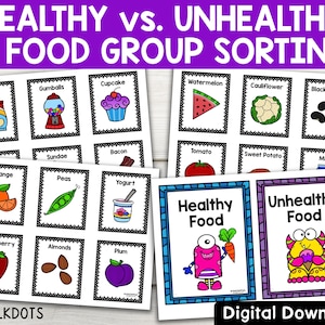 Food Group Sorting Healthy Vs. Unhealthy Food Sorting - Etsy