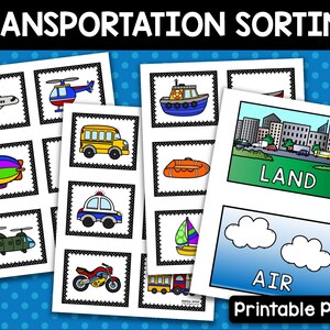 Transportation Sort Vehicle Sort Transportation Sorting - Etsy