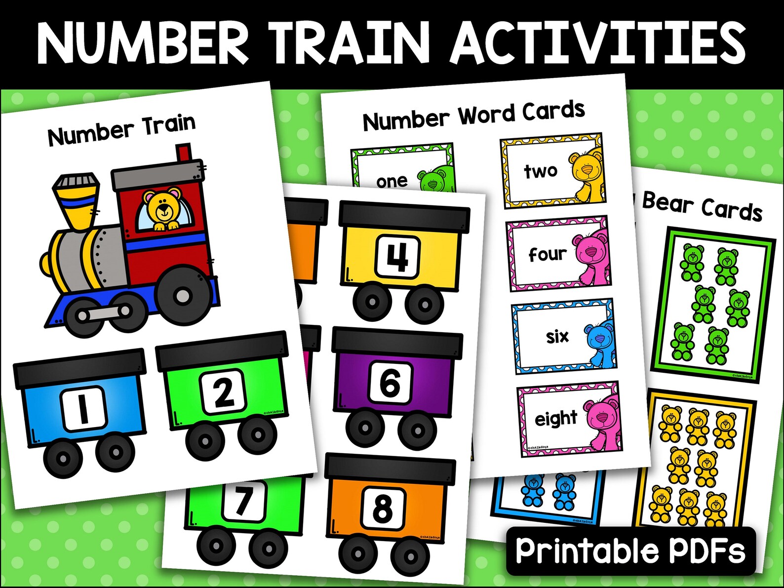 Number Train Number Activities Counting Number Recognition | Etsy