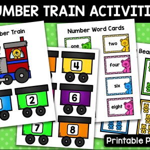 Number Train Number Activities Counting Number Recognition | Etsy
