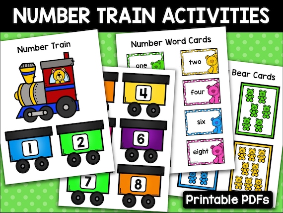 Number Train Number Activities Counting Number Recognition | Etsy