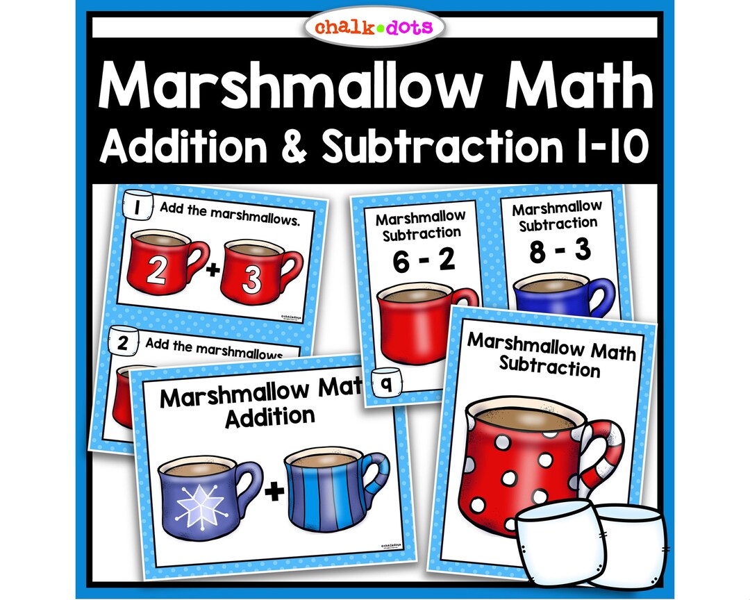 Marshmallow Math, Addition to Ten, Subtraction to Ten, Kindergarten ...