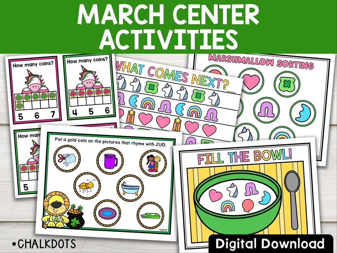 March Center Activities St. Patrick's Day Activities - Etsy