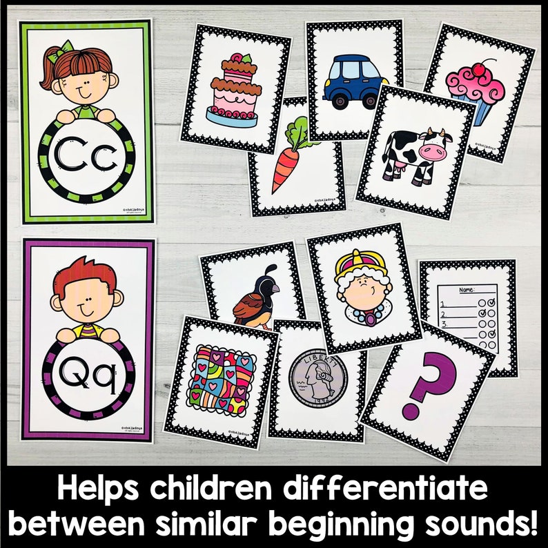 Beginning Sounds Sorting Activity, Alphabet Cards, Beginning Sound ...