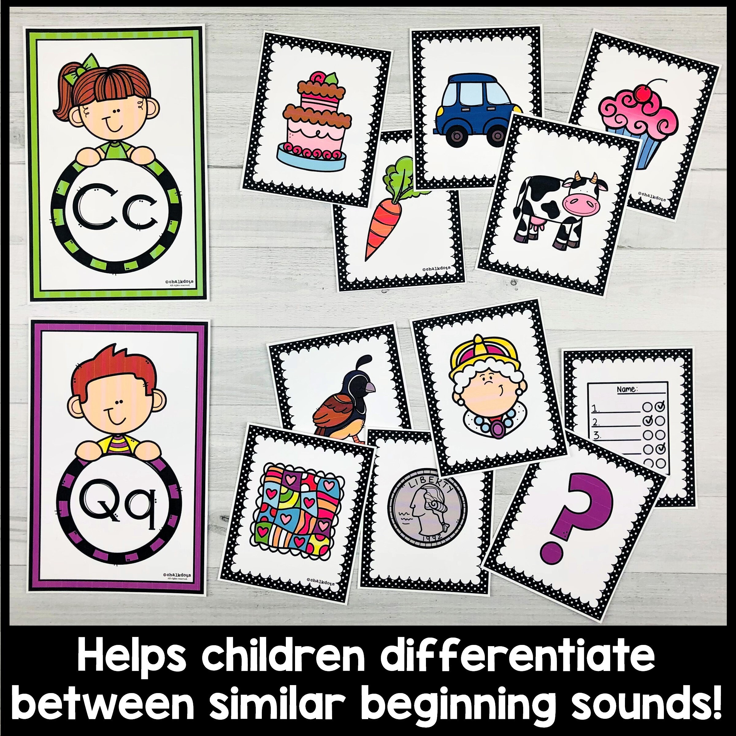 Beginning Sounds Sorting Activity, Alphabet Cards, Beginning Sound ...