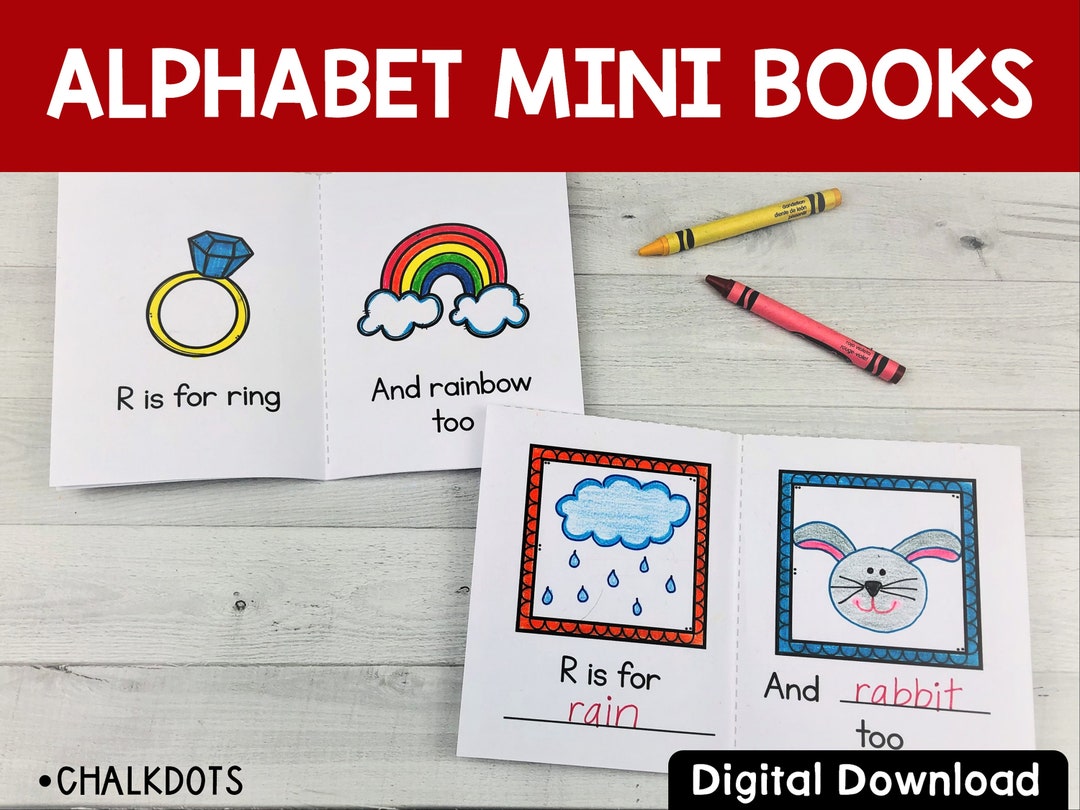 Alphabet Mini Books Beginning Sounds Phonics Printables - Etsy