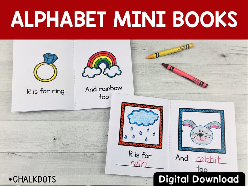 Alphabet Mini Books Beginning Sounds Phonics Printables - Etsy