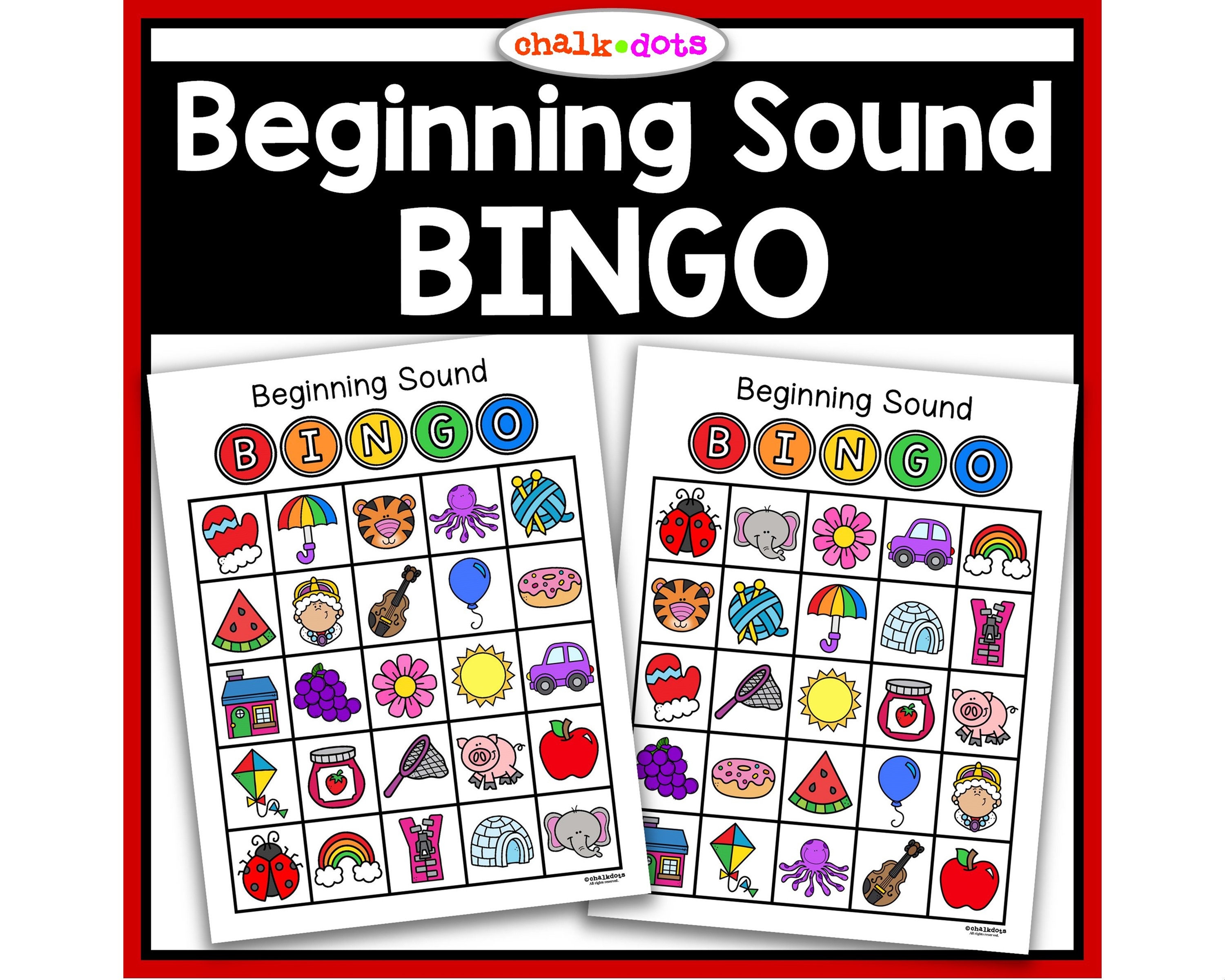 Alphabet Bingo, Beginning Sound Bingo, Beginning Sound Review ...